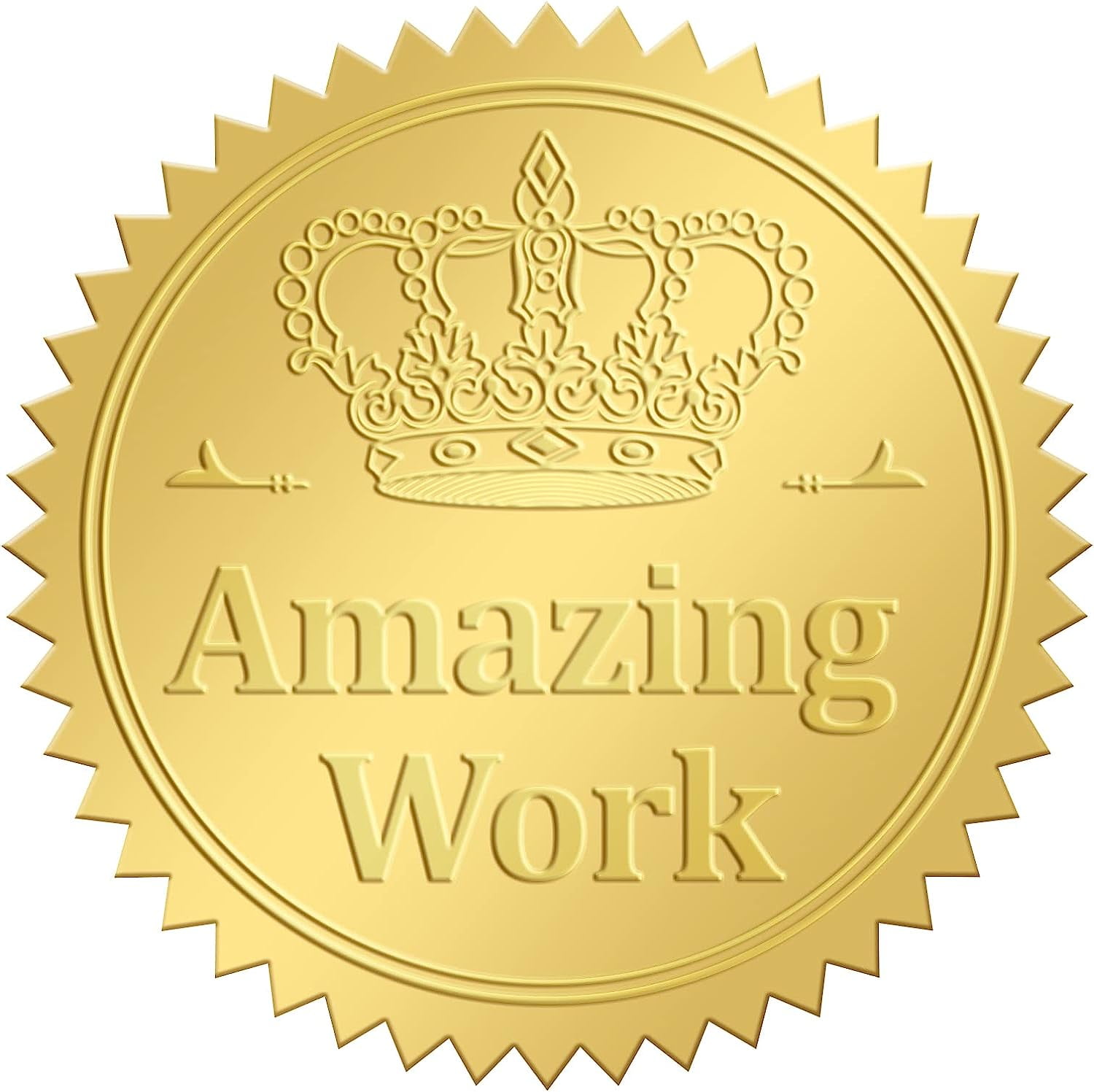 2 Inch Gold Embossed Envelope Seals Stickers Amazing Work Crown 100pcs ...