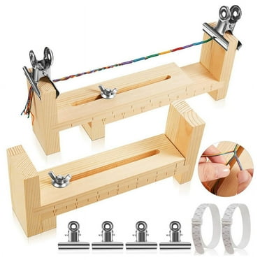 ACKEIVTO Adjustable Paracord Jig Bracelet Maker, Wooden Frame, Brown ...
