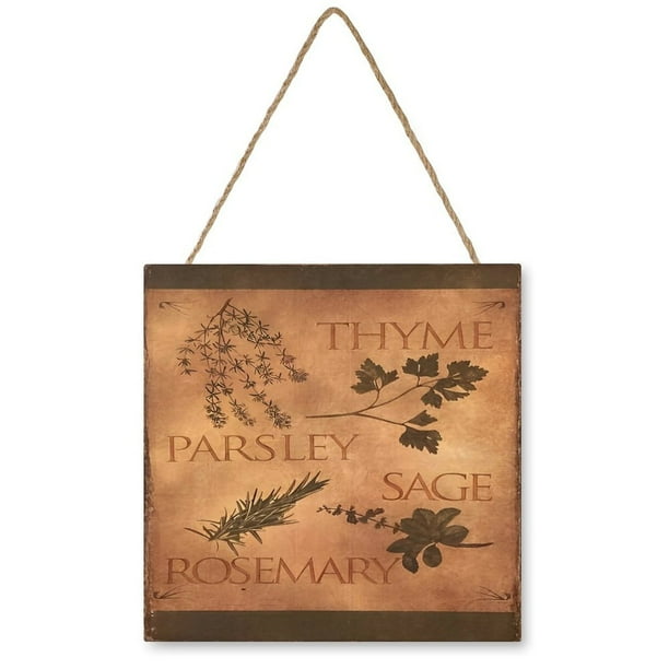 Rustic Wooden Signs Garden Herbs Thyme, Parsley, Sage, Rosemary ...