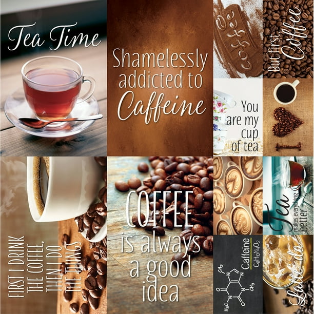 Coffee & Tea Poster Stickers 12" x 12" - Walmart.com - Walmart.com