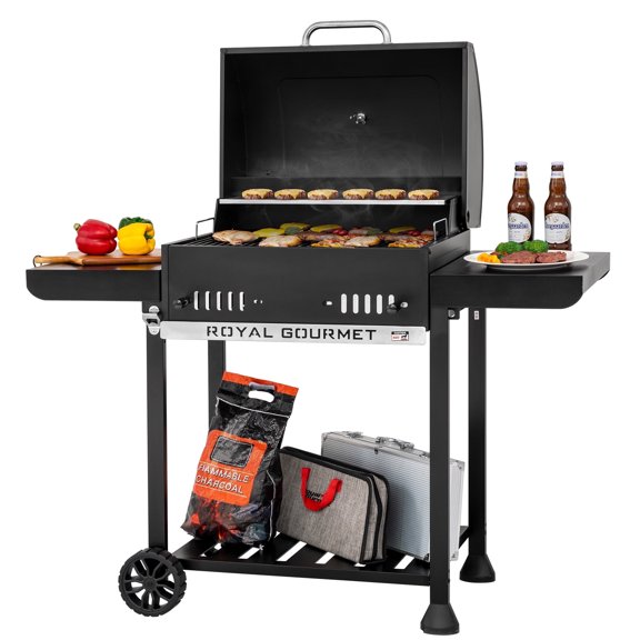 Grill Boss 23" Charcoal Barrel Grill, Adjustable Grate Large Cooking ...