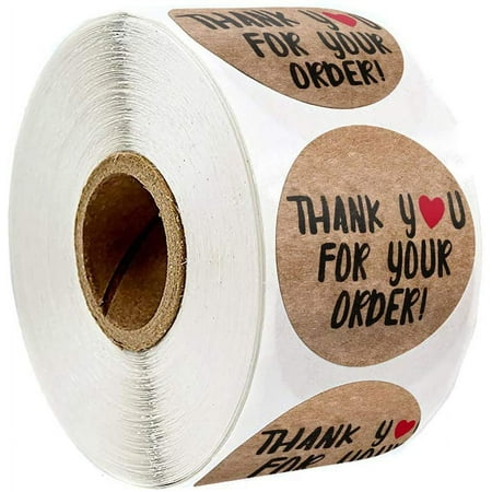 Baking Stickers Kraft Thank You For Your Order Self-Adhesive Labels Per ...