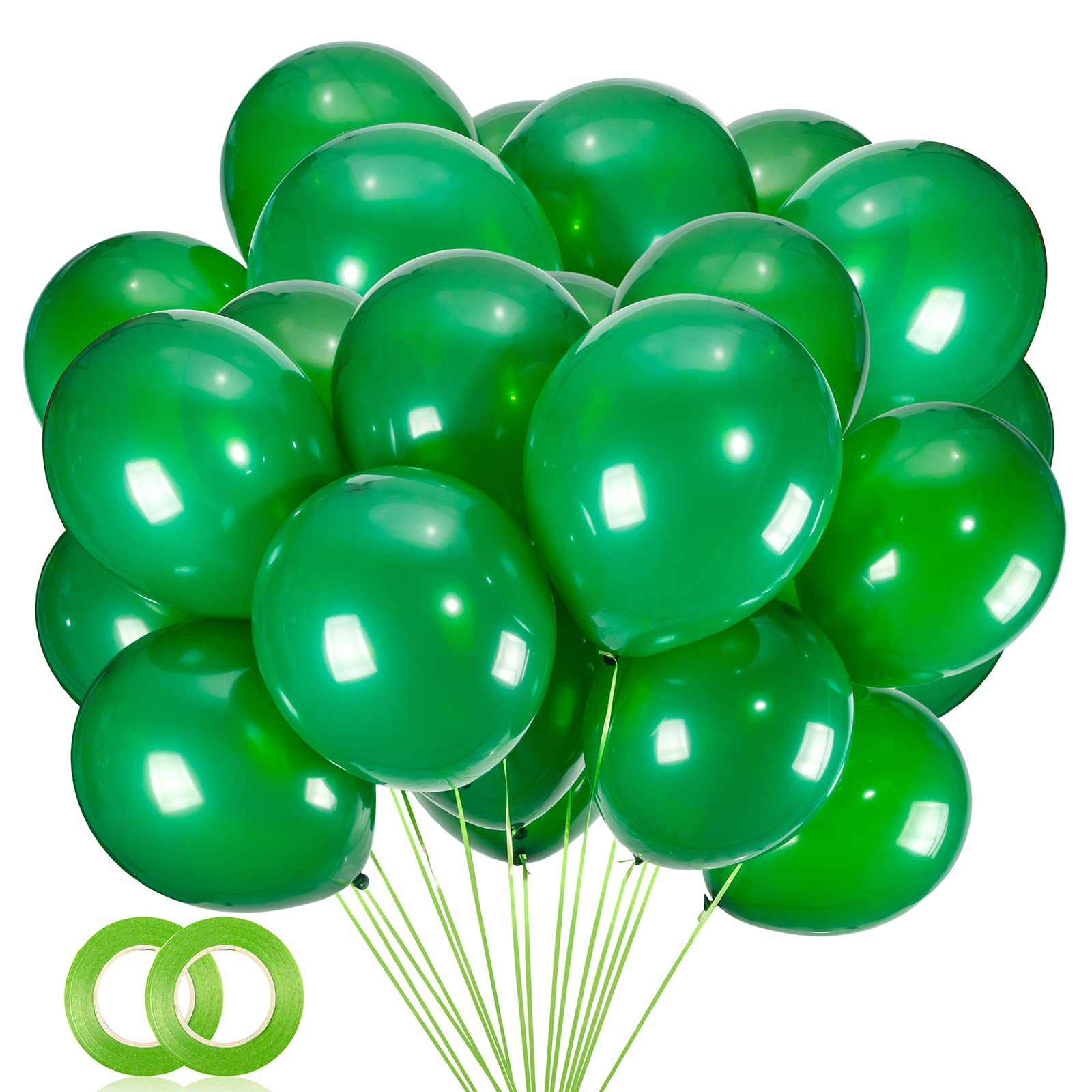 KAINSY Dark Green Latex Balloon 12inch 77pcs Helium Forest Green ...