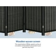 4 Panels Room Dividers with Natural Bamboo 72 Inches High 17.7 Inches ...
