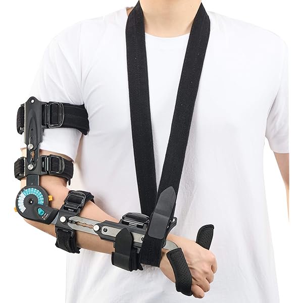 wonima11 Hinged ROM Elbow Brace with Hand Grip, Post OP Elbow Brace ...