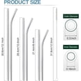 12 Pcs Reusable Stainless Steel Straws - 0.31'' wide 3 Size： 12.2''10.5 ...