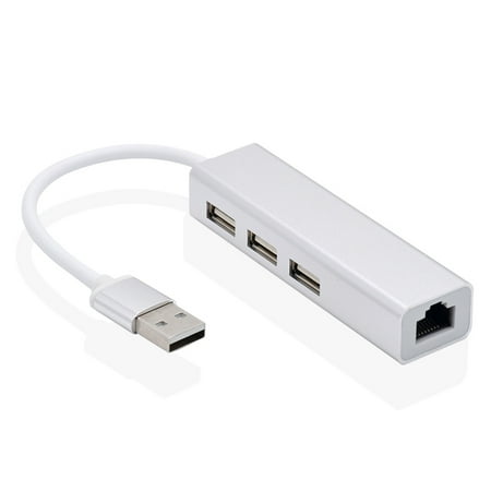 SHARKDOOK Usb Ethernet With 3 Port Usb Hub 2.0 Rj45 Lan Network Card ...
