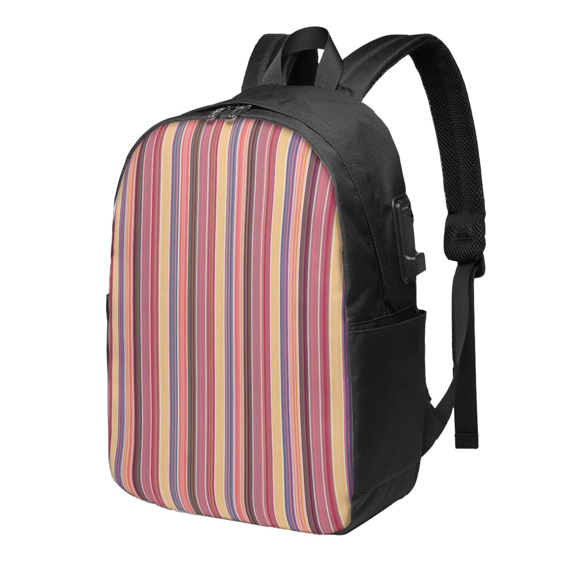 YFYANG 17" Laptop Backpack, Colourful Simple Stripes Fashion Travel ...