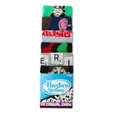 Hasbro Gaming Men’s Crew Socks, 6-Pack, Lightweight, Flat Knit, Allover ...