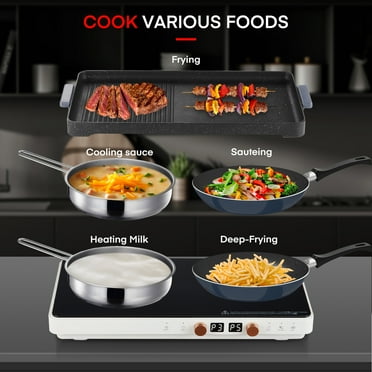 Razorri Electric Induction Cooktop, Removable Cast Iron Griddle Pan Non ...
