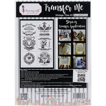 Dress My Craft Transfer Me Sheet A4-Vintage Tile #8 - Walmart.com