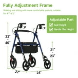 ZENART Mobility Rollator Walker for Seniors Adult with Adjustable Seat ...