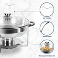 Imacone 5QT Round Chafing Dish Buffet Set, 4-Pack Stainless Steel Food Warmers, Glass Lid with ...