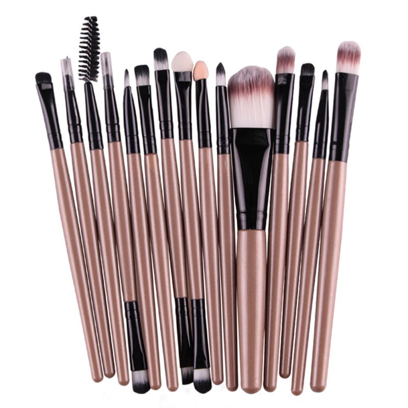 Makeup Brushes 15pcs, JANDEL Professional Makeup Brush Set, Kabuki Face ...