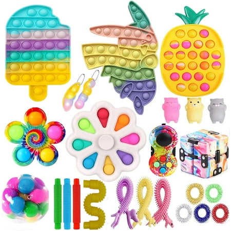 Fidget Packs Anti-Anxiety Tools, Big Sensory Keyboard Figetget Stress Relief Toys Set for Adults ...