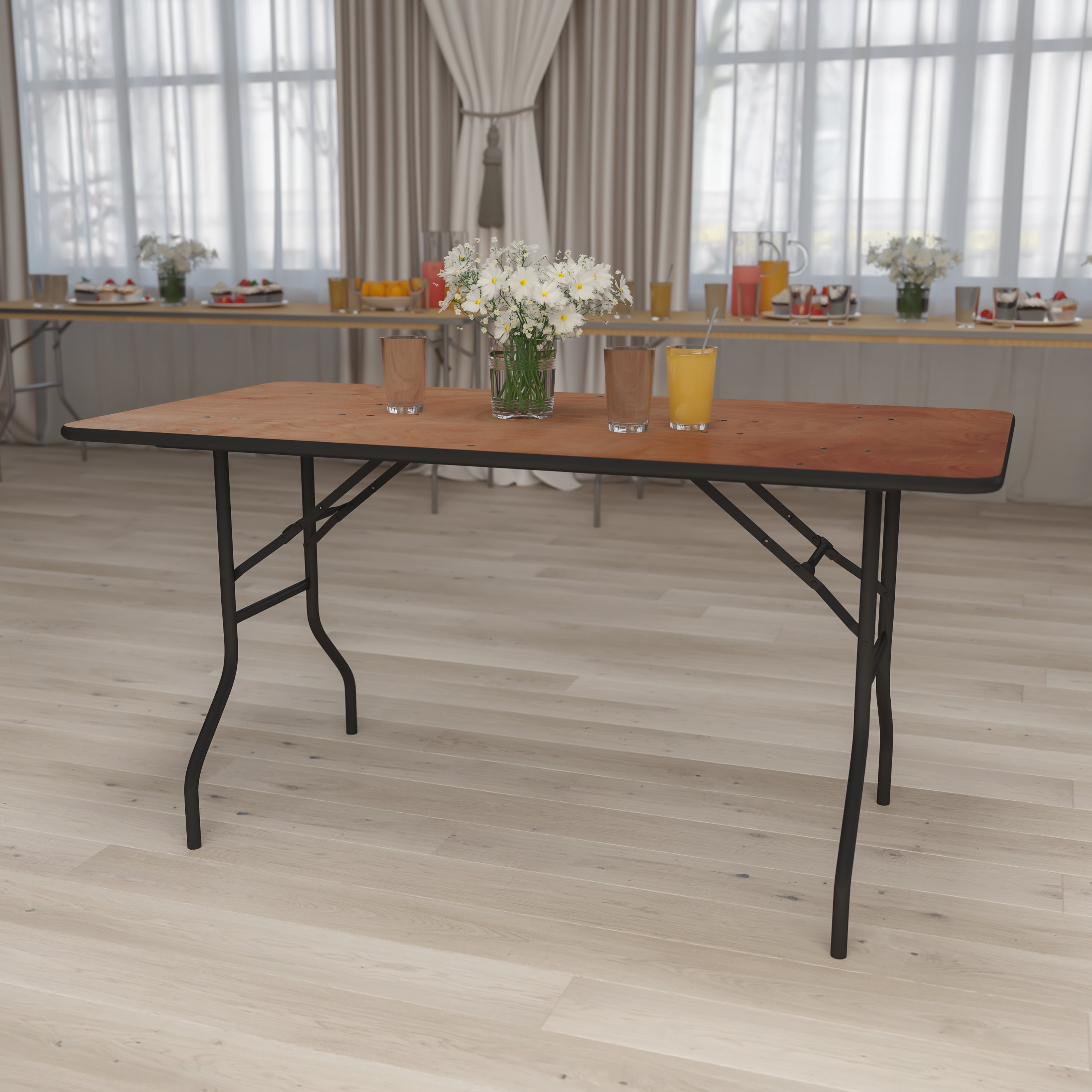 Wood banquet table store