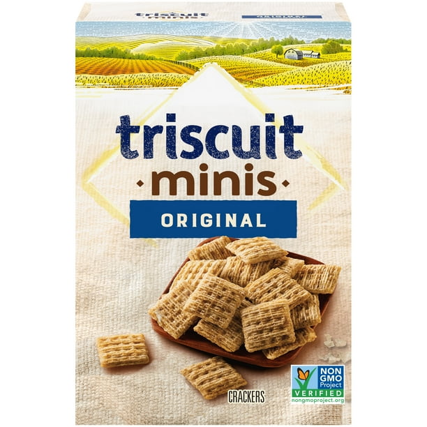 Triscuit Minis Original Whole Grain Wheat Crackers, Vegan Crackers, 8 ...