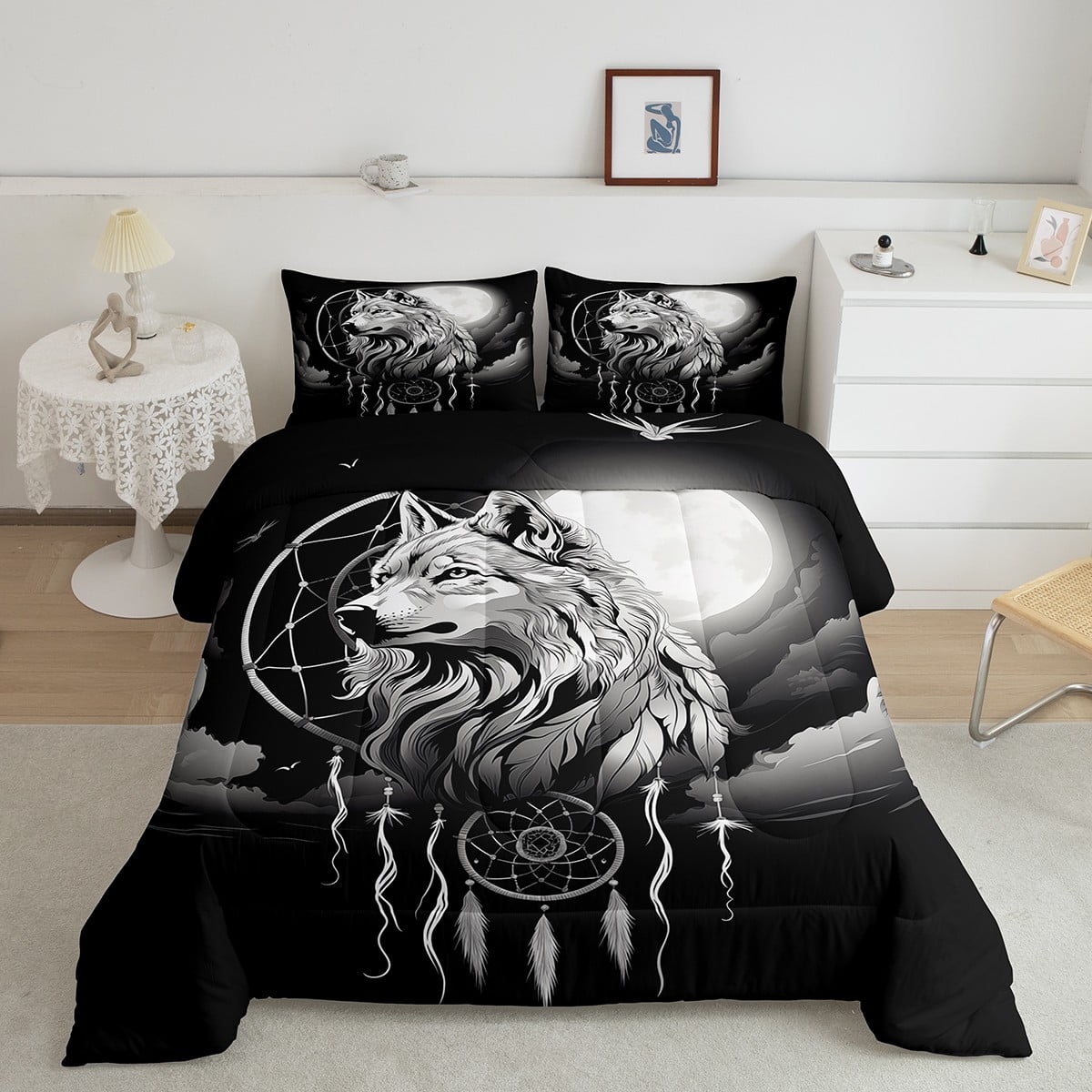 Click here for Yst Boys Wolf Bedding Set  Dream Catcher Feather C... prices