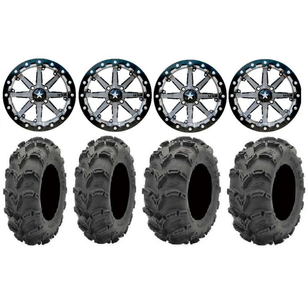 MSA Lok 14" ATV Wheels 28" Mud Lite XL Tires Sportsman 550 850 1000 ...
