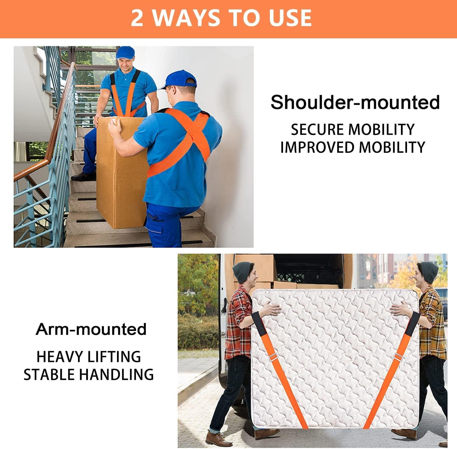 Ergonomic Lifting System 2-Person Furniture Moving Straps | Heavy ...