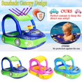 Sunshade Baby Swimming Float Ring, UV Protection Infant Pool Float with ...