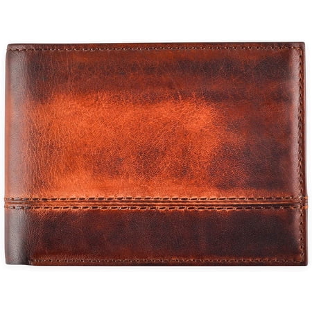 RFID Men's Wallet Bifold Leather with Removable Flip Up 2 ID Windows ...