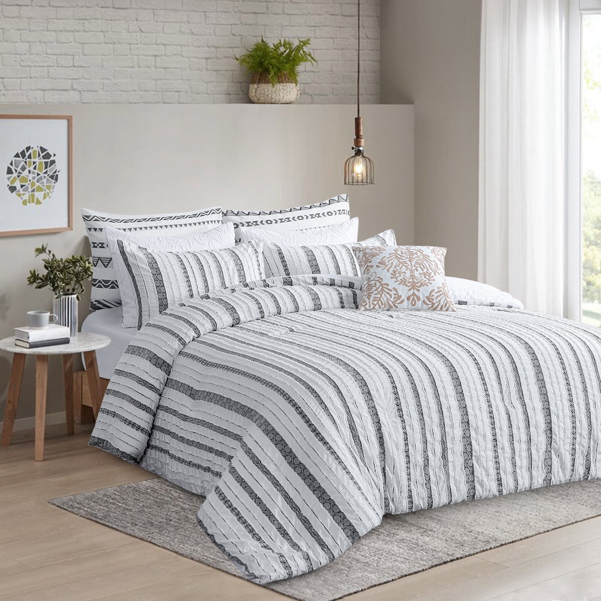 RUIKASI Tufted Comforter Set, Boho Shabby Chic, Soft Bedding Set for ...