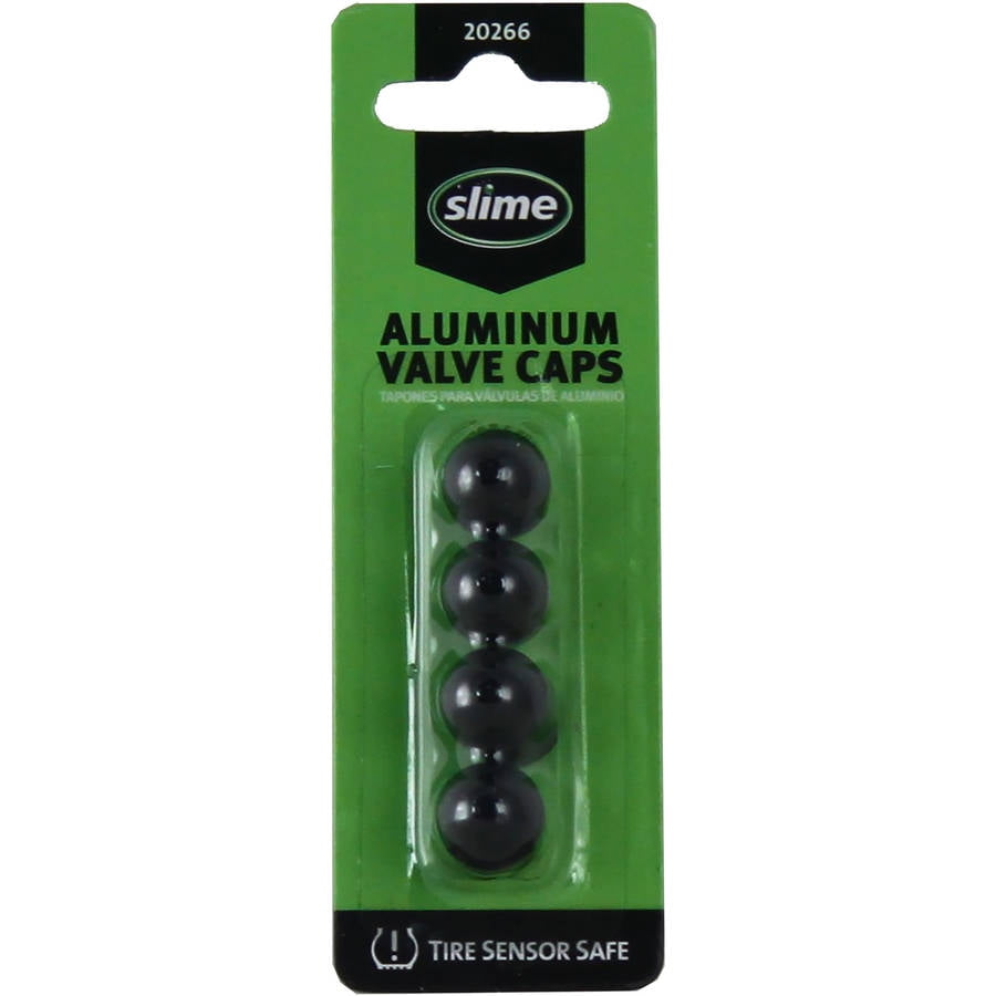 Slime Anodized Aluminum Valve Stem Caps Black - 20266 - Walmart.com
