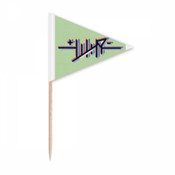 compnt course route sign Toothpick Triangle Cupcake Toppers Flag ...