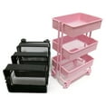Dasbsug 3-Tier Mini Trolley Organizer with Wheels, Portable Metal ...