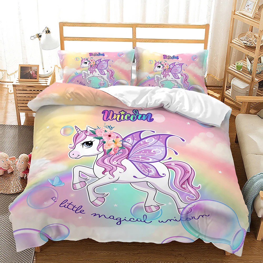 Click here for Yingd Rainbow Unicorn Bedding Set For Kidsanimal B... prices