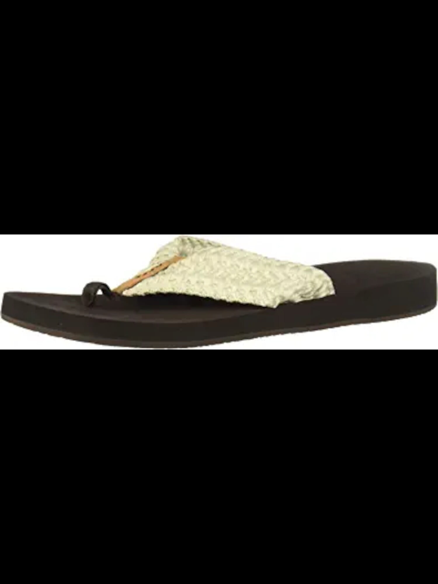 REEF Womens Brown Logo Woven Comfort Cushion Round Toe Wedge Slip On ...