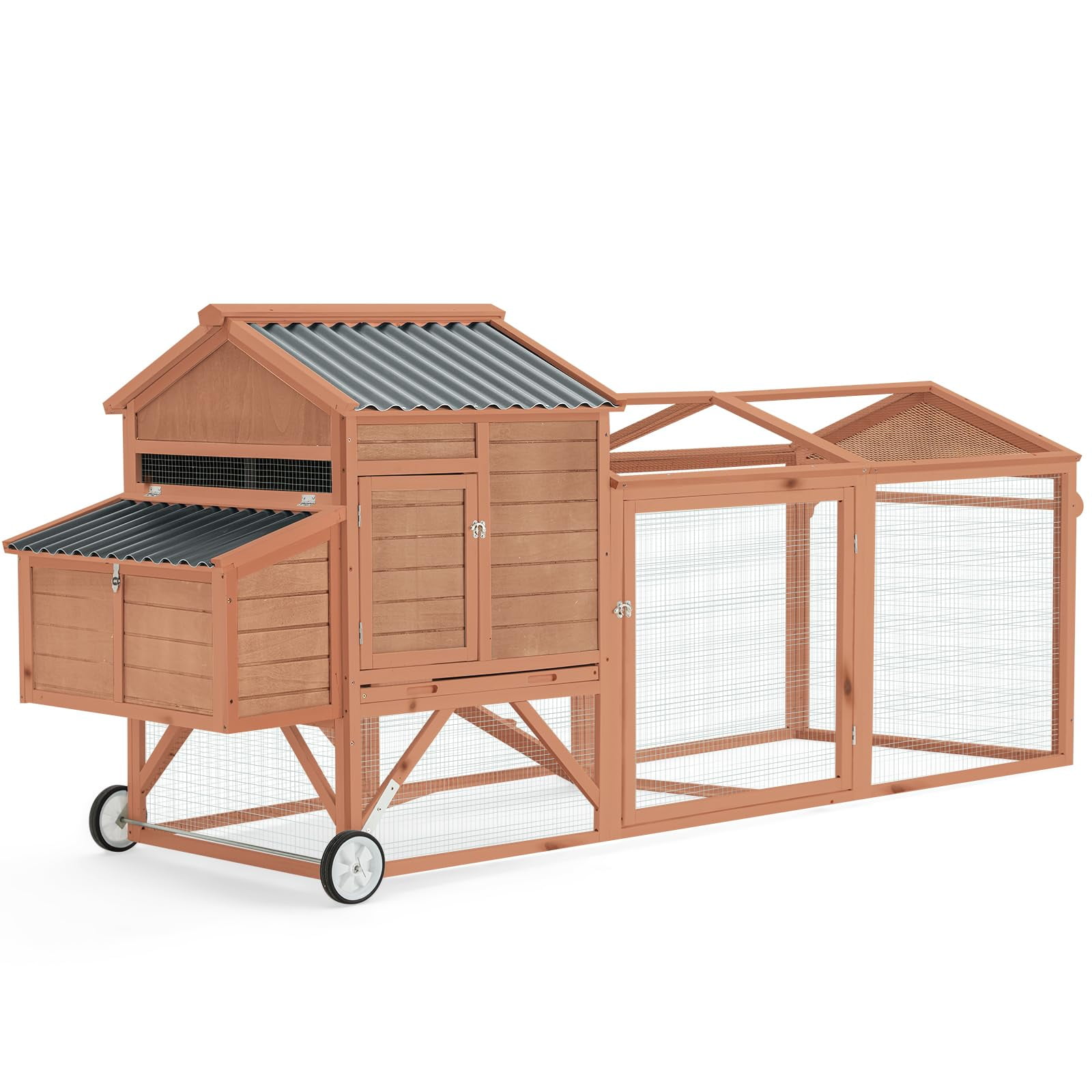 Click here for Aecojoy 95 Chicken Coop With Wheels  Poultry Cage... prices