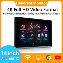 Car Headrest Monitor 13.3 inch 4G+64G IPS Display Android 12 Touch ...