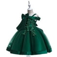 Little Girls' Off Shoulder Bow Evening Gown Princess Pageant Dress For ...