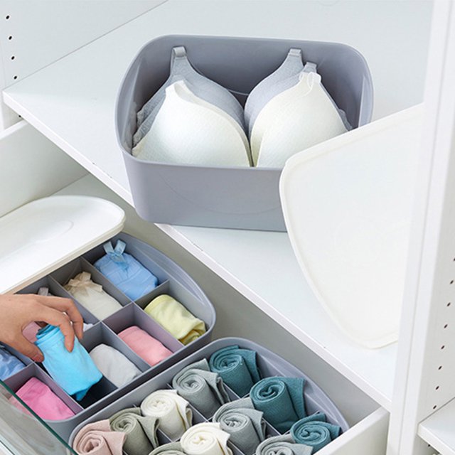 Drawer Lingerie Tile Storage Organizer Space-saving Storage Box for Bra ...