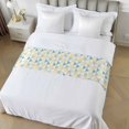 Bed Runner Blue Yellow Triangle Geometric Bedding Scarves Soft ...