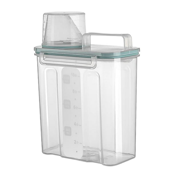 Laundry Detergent Holder with Lids Clear Organizer Barrel for Washing ...