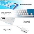 Mechanical Gaming Keyboard Typewriter Style with LED Blue Backlit ...