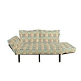 Retro Futon Couch, Vintage Pale Toned Circular Shapes Victorian Design ...
