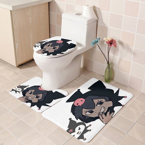3pcsset Sanrios Kuromi Cinnamoroll Mymelody Cartoon Bath Mats Sets Kawaii Anime Plush Non Slip