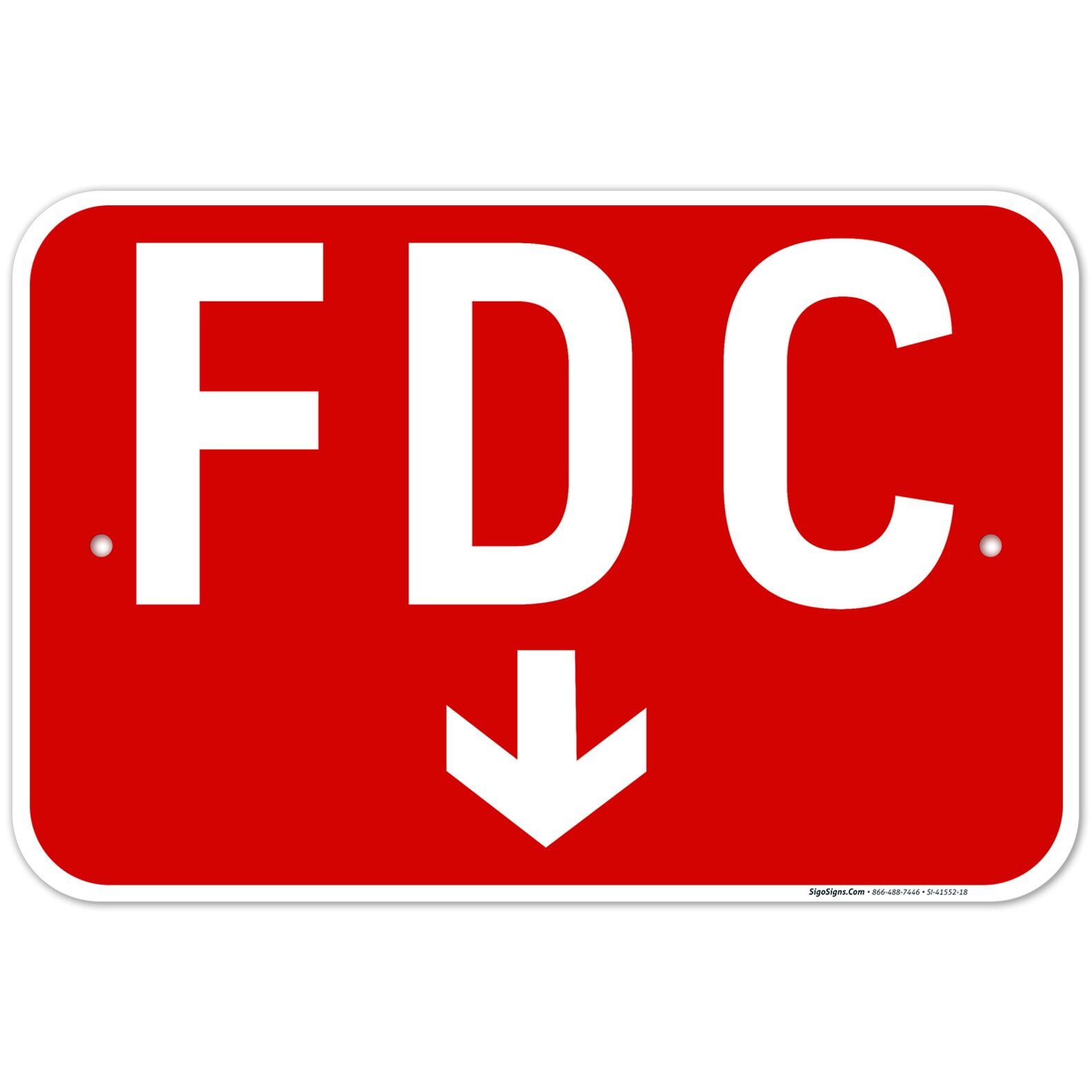 FDC Down Arrow Sign, Red Background, - Walmart.com