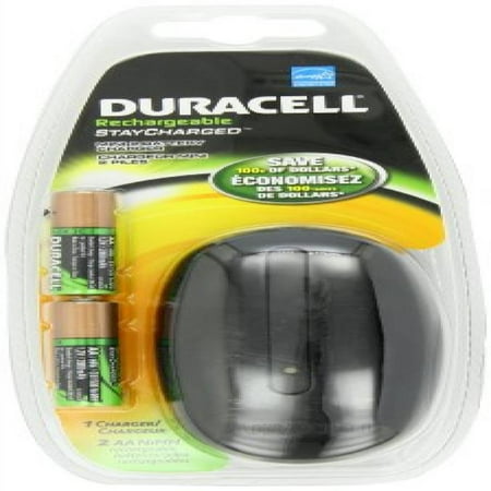 Duracell Mini Color Charger with 2 AA StayCharged Household Batteries ...
