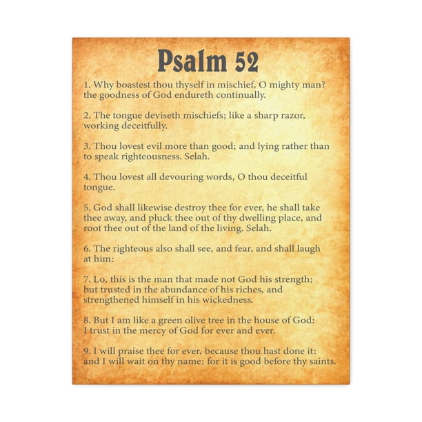 Scripture Walls Psalm 52 Chapter Gold Bible Canvas Christian Wall Art ...