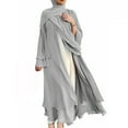 jsaierl Womens Muslim Open Front Chiffon Maxi Cardigan Abaya Robe Kaftan Loose Dress Head Wrap ...