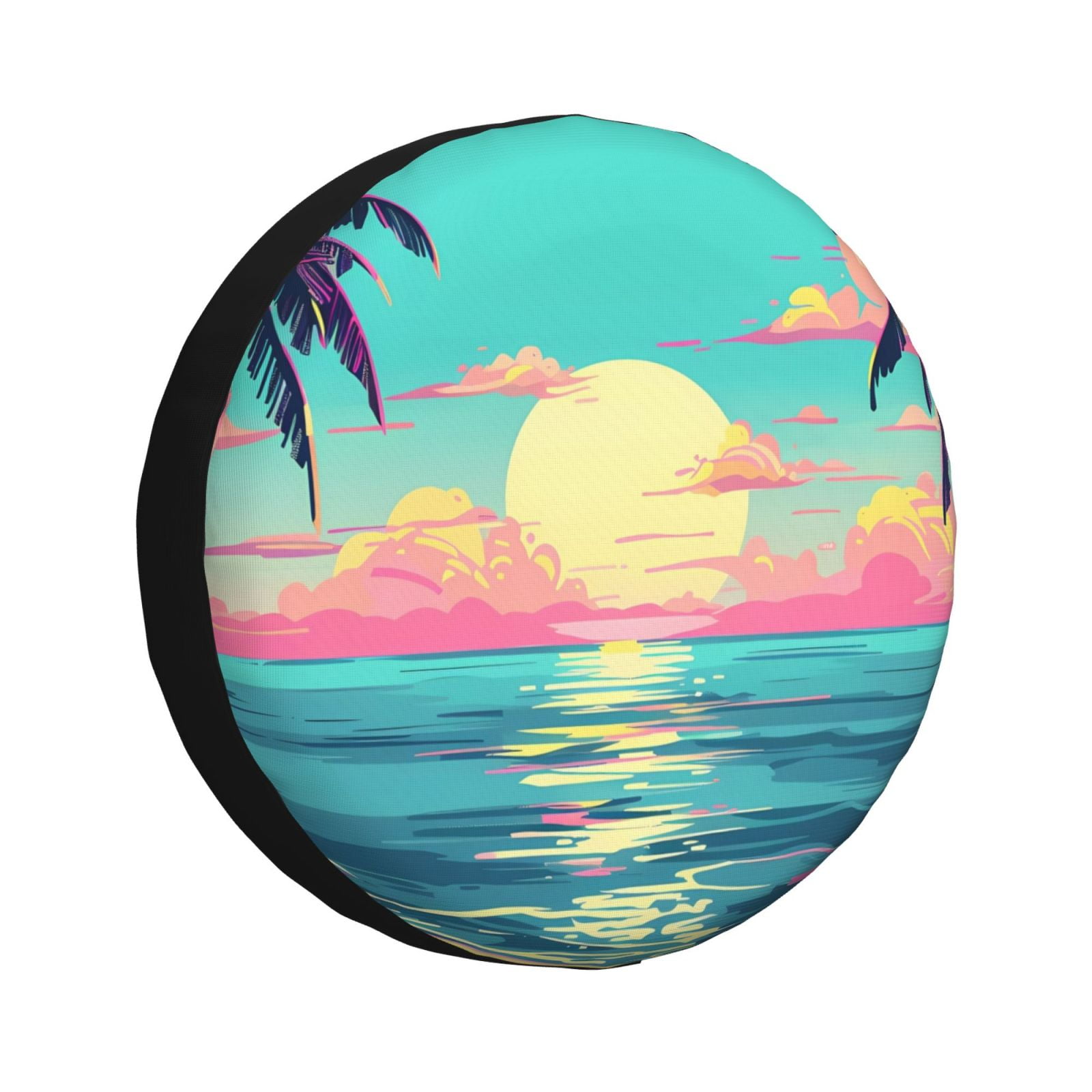 Balery Retro Palm Beach Sunset Cubiertas para Neumáticos - Protector ...