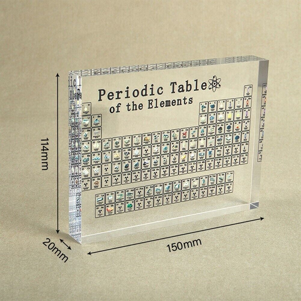 Cumbed Periodic Table With Real Elements Inside Acrylic Periodic Table ...