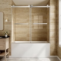 Frameless Bathtub Sliding Shower Door 56–60'' W x 60'' H, Stainless ...