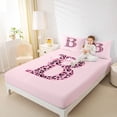 Catabedysis Bows Letter Print Queen Sheets,Cheetah Monogrammed B Queen ...