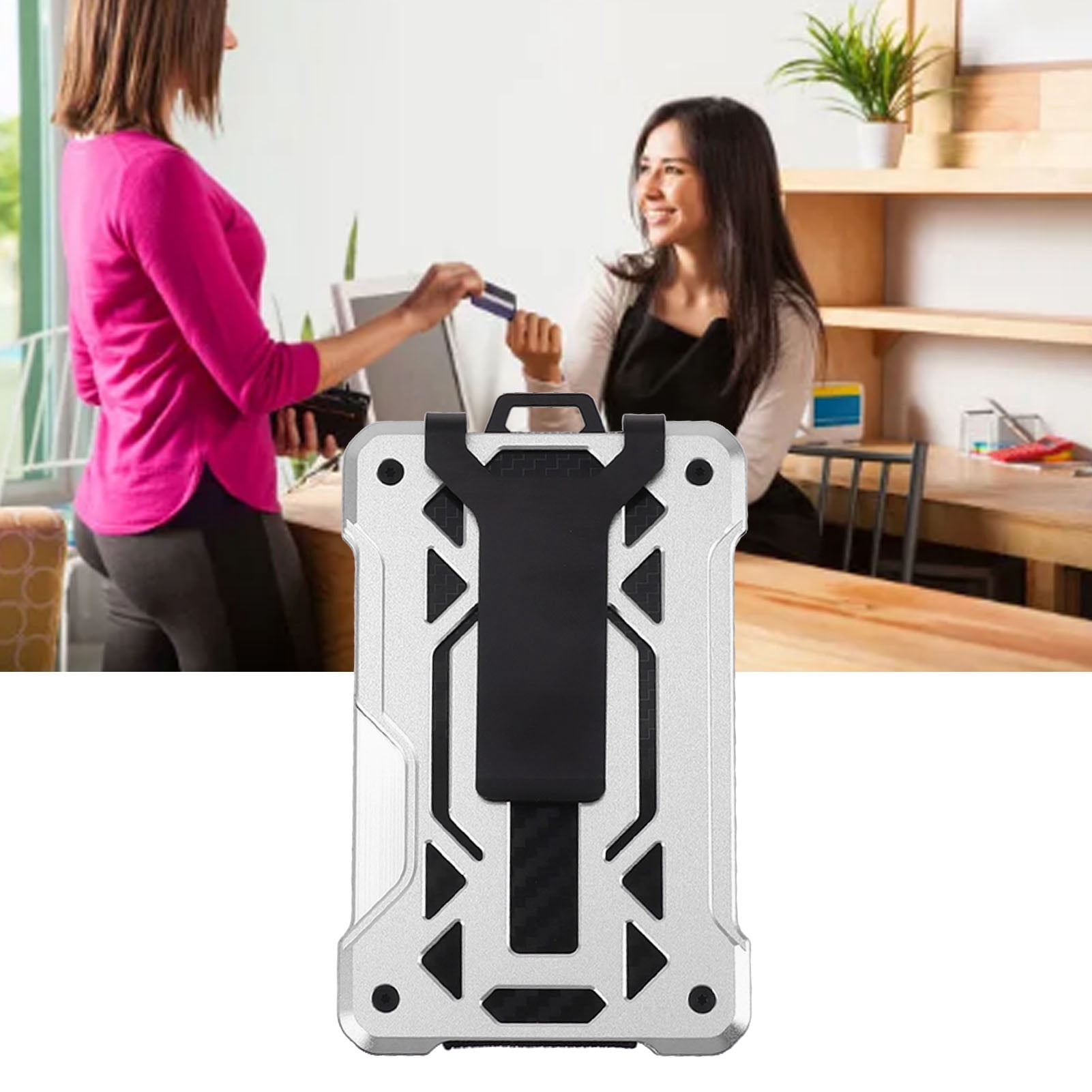 Cartera De Metal Minimalista Para Hombres Con Bloqueo RFID ...